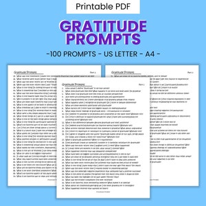 Gratitude Journal Writing Prompts 100 Printable Questions, Joyful Life ...