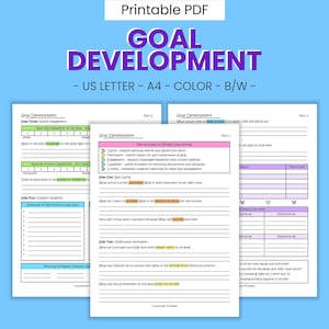 Goal Development Printable Worksheets - 2024 Resolution Setting, Vision & Intention Statements ...