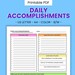 Daily Accomplishments Printable Journal Page Gratitude Reflections ...