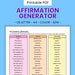 Affirmation Generator Printable Worksheet Positive i Am Statements, Self-esteem Prompt, Genuine ...