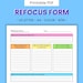 Focus Plan Printable Worksheets Productivity & Procrastination ...