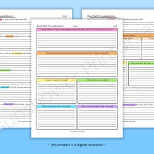 Best Self Visualization Printable Worksheets - Manifest Success, Future ...