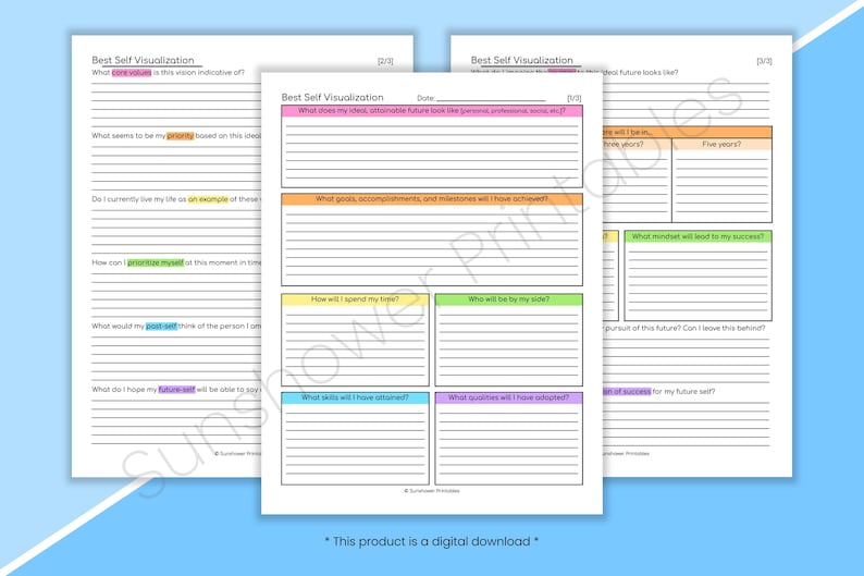 Best Self Visualization Printable Worksheets - Manifest Success, Future ...