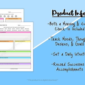 Daily Reflection Journal Pages Printable Check In, Morning & Evening ...