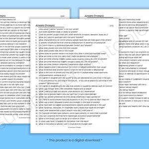 Anxiety Journal Writing Prompts 100 Printable Questions, Panic & Stress ...