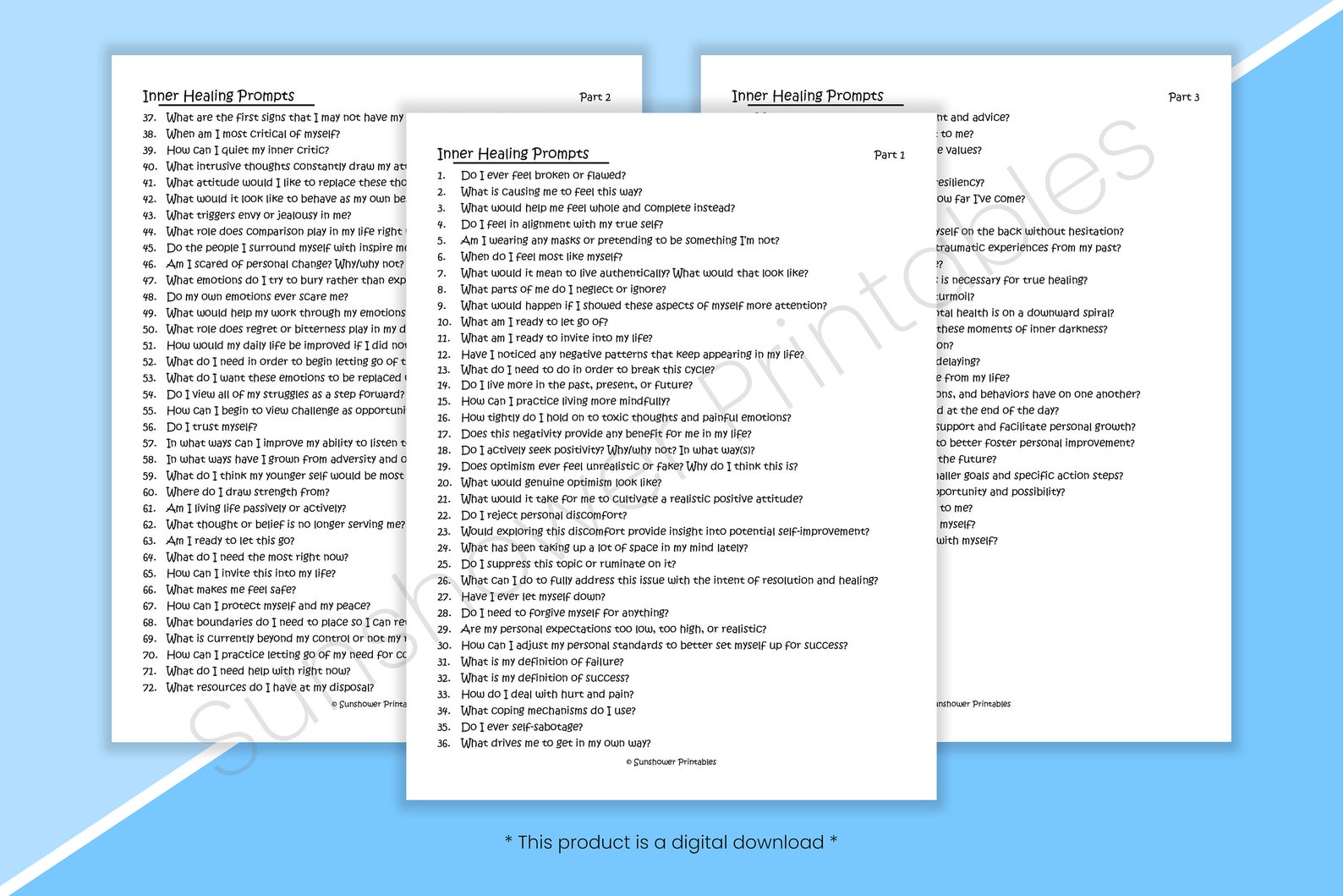 Inner Healing Journal Writing Prompts 100 Printable - Etsy