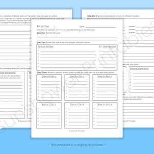 Focus Plan Printable Worksheets - Productivity & Procrastination ...