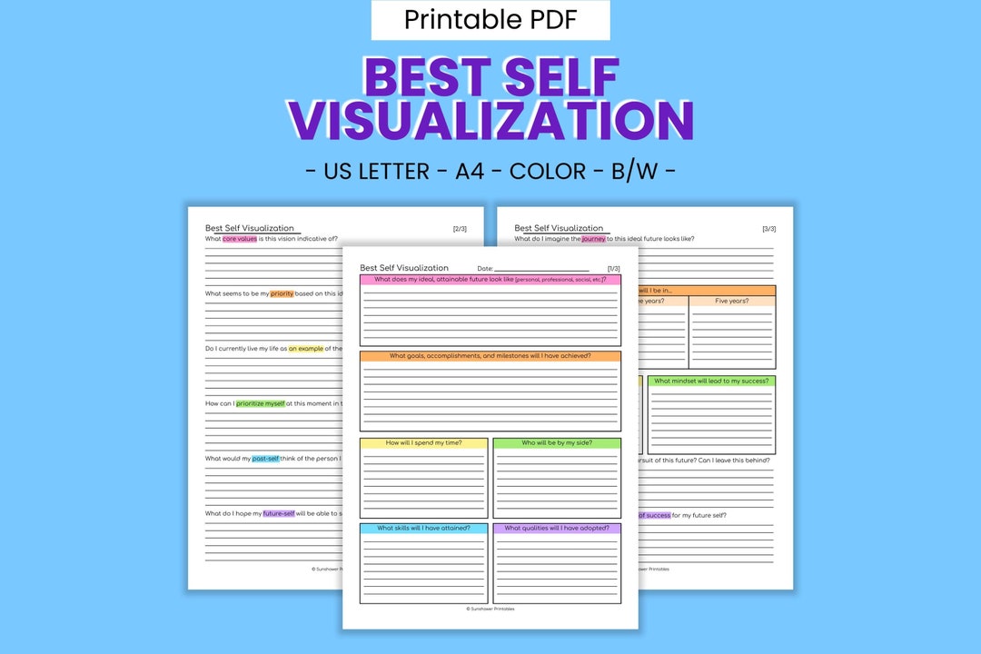 Best Self Visualization Printable Worksheets - Manifest Success, Future ...