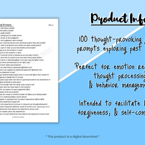 Trauma Processing Journal Writing Prompts 100 Printable Questions, PTSD ...
