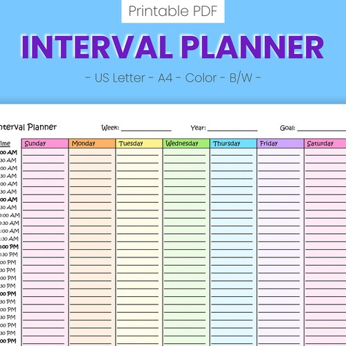 Printable 15-minute Schedule Planner Editable Instant - Etsy