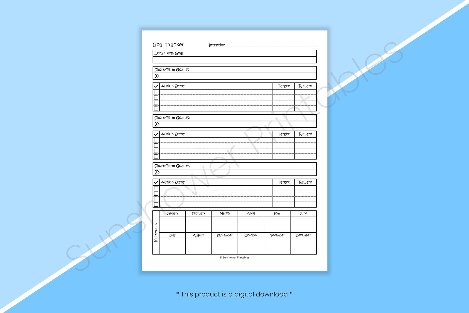 Goal Tracker Printable Habit Planner - Goal Setting, Habit Tracking ...