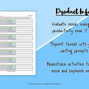 Mood Vs Energy Printable Worksheets - Emotion Exploration Prompts ...