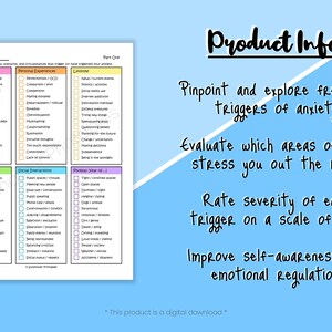 Anxiety Trigger Exploration Printable Worksheets - Panic Attack Coping, Self Help Journal ...