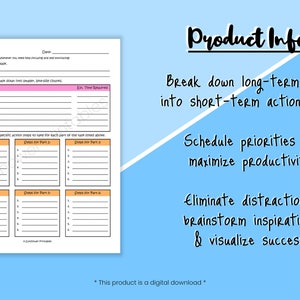 Focus Plan Printable Worksheets - Productivity & Procrastination ...