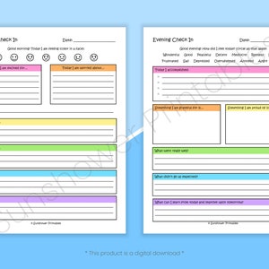 Daily Reflection Journal Pages - Printable Check In, Morning & Evening ...