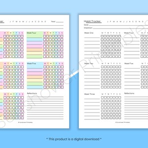 Habit Tracker Printable Worksheet - Goal Setting Planner, Behavior ...