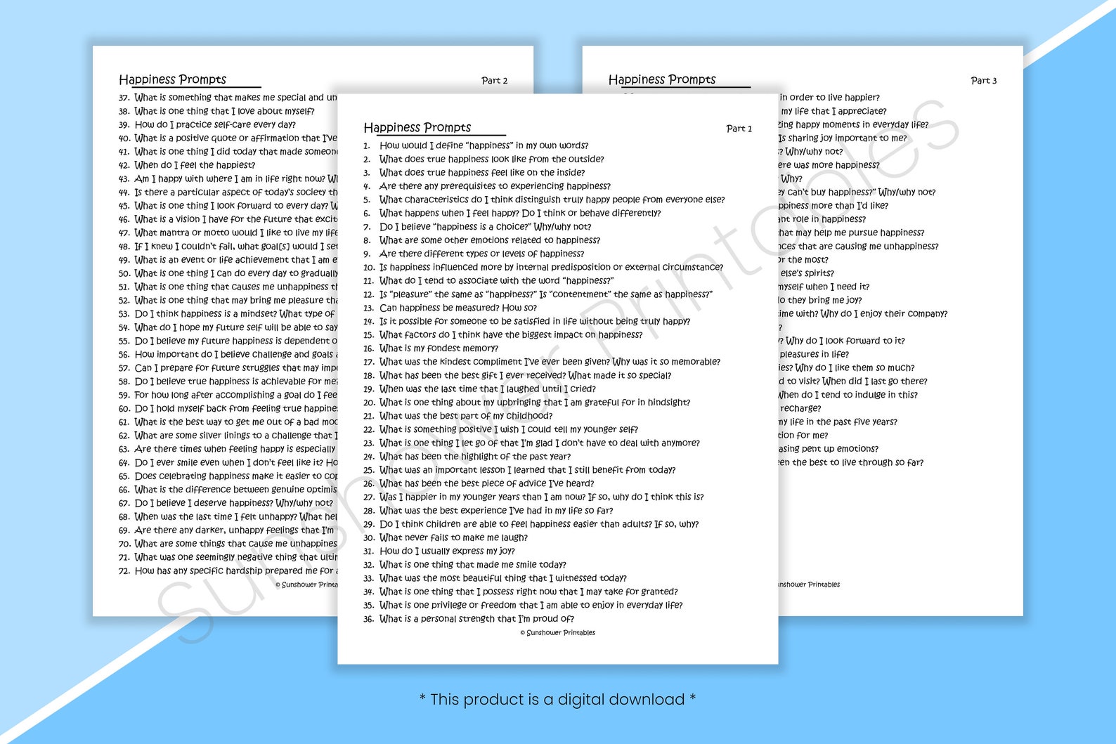 Happiness Journal Writing Prompts 100 Printable Questions - Etsy