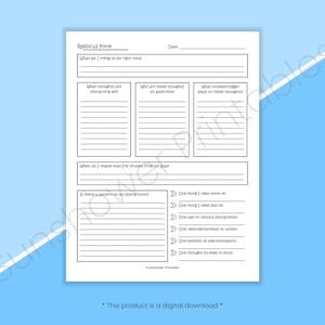Refocus Form Printable Worksheet Productivity & Procrastination ...