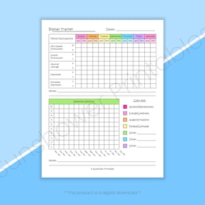 Bipolar Disorder Printable Mood Tracker - Symptom Record, Mania ...