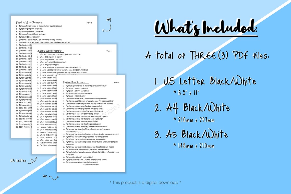 Shadow Work Journal Writing Prompts 100 Printable - Etsy