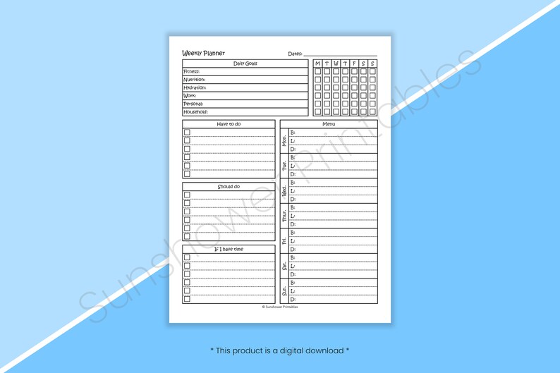 Weekly Planner Printable Schedule Template Colorful Task Management ...