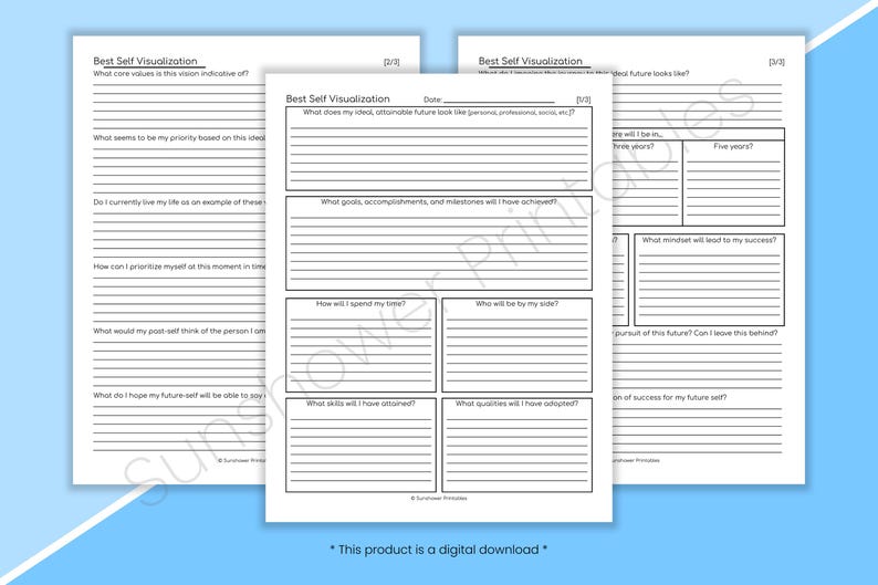 Best Self Visualization Printable Worksheets - Manifest Success, Future ...