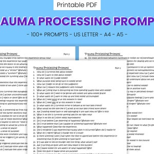 Trauma Processing Journal Writing Prompts 100 Printable - Etsy