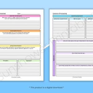 Emotion Processing Printable Therapy Worksheets - Mood Regulation ...
