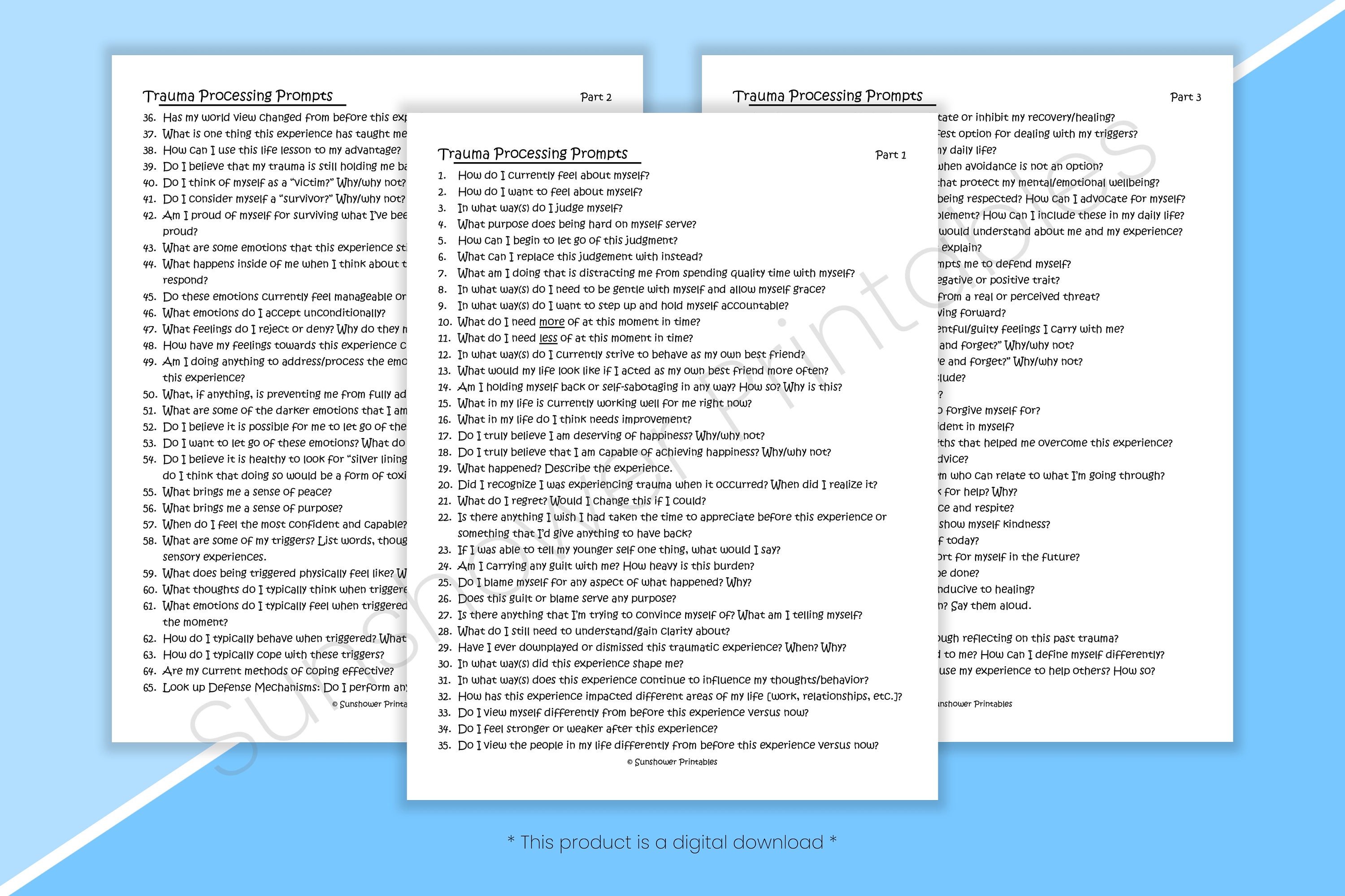 Trauma Processing Journal Writing Prompts 100 Printable - Etsy
