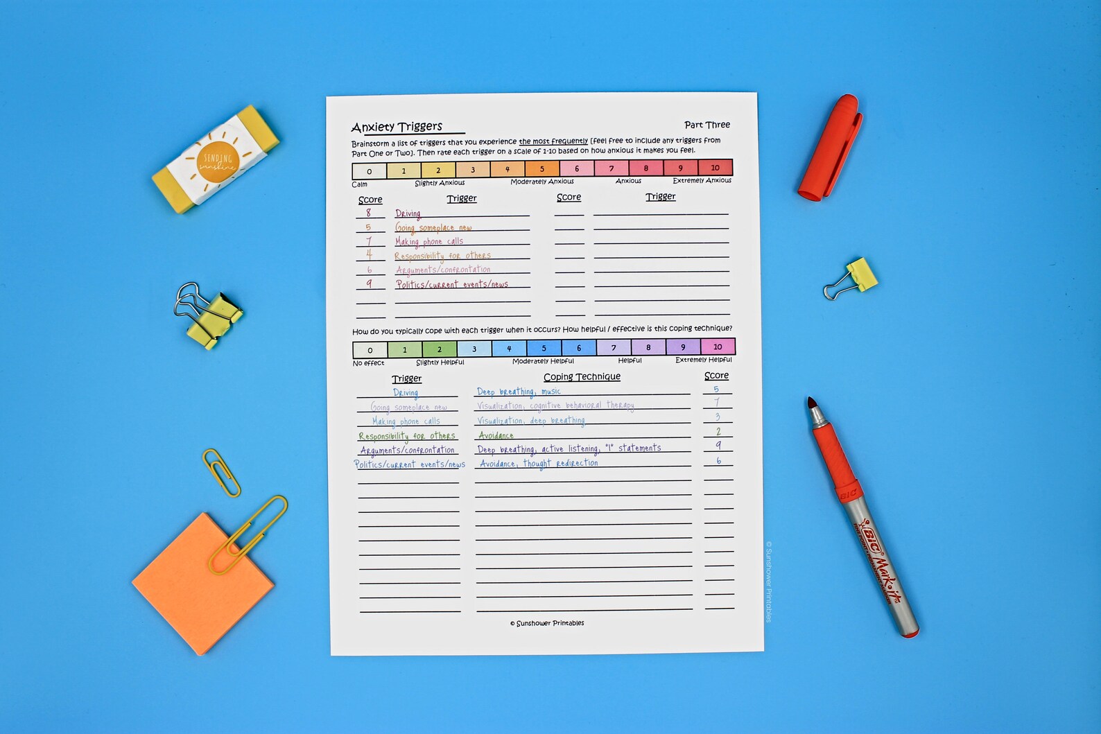 Anxiety Trigger Exploration Printable Worksheets Panic - Etsy