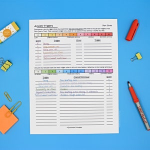 Anxiety Trigger Exploration Printable Worksheets Panic - Etsy