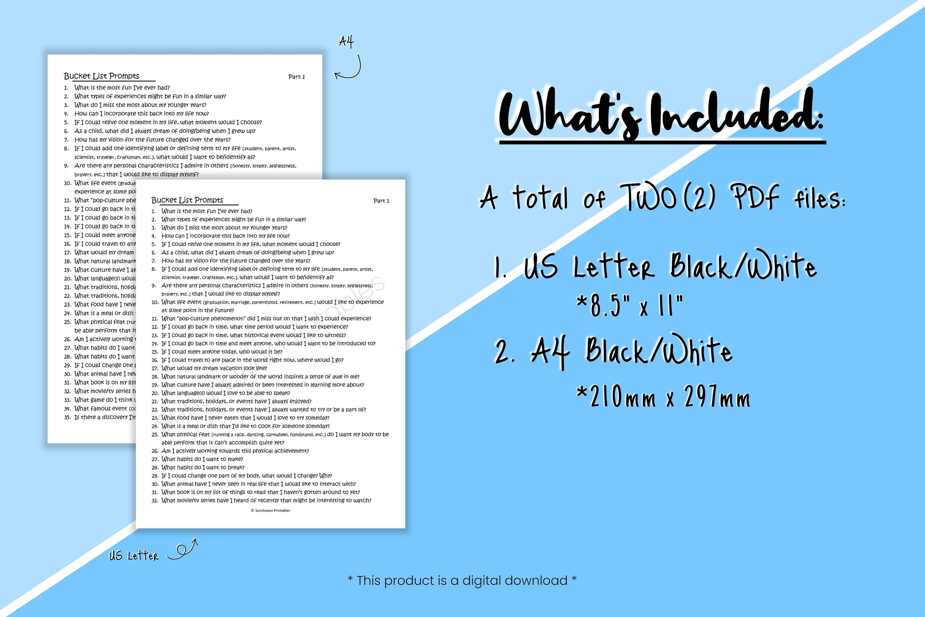 Bucket List Journal Writing Prompts 100 Printable Questions, 2024 New ...
