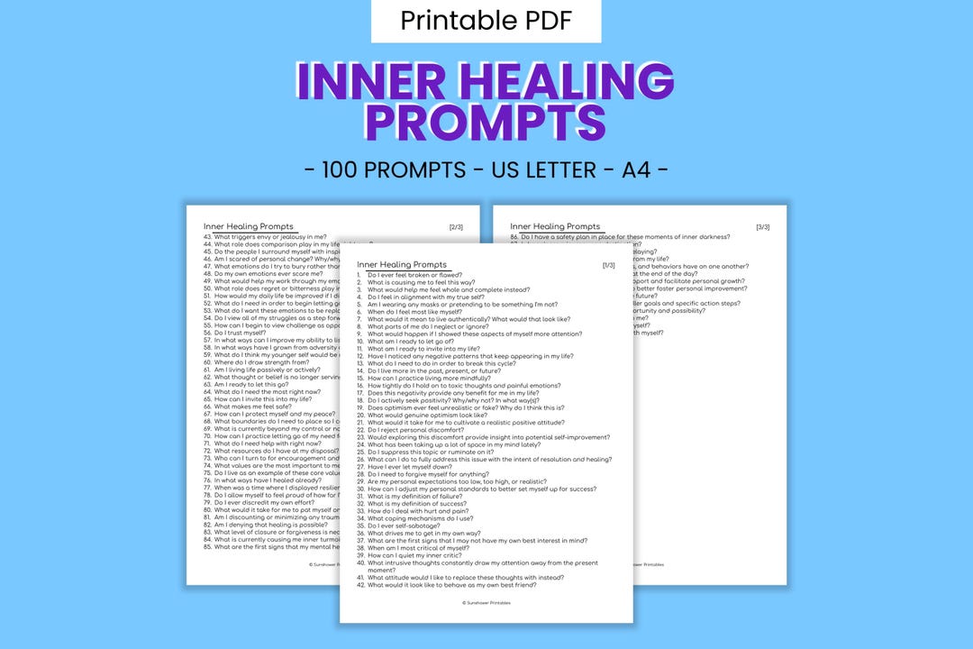 Printable Inner Healing Journal Writing Prompts - Etsy