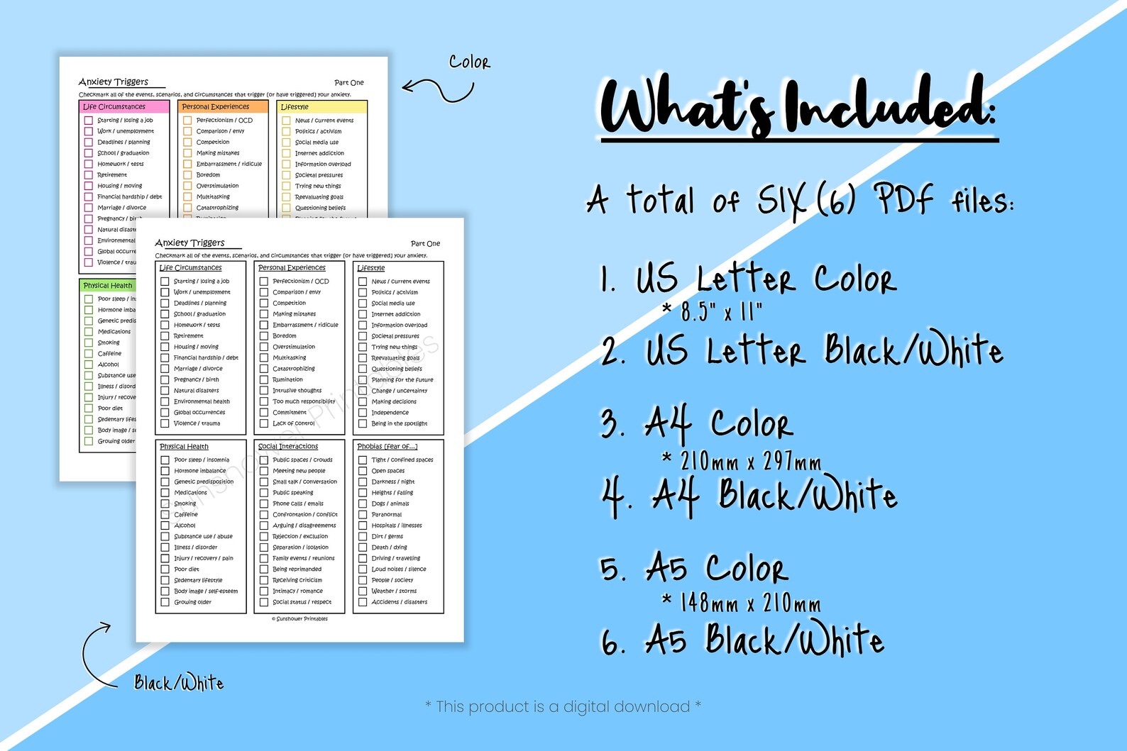 Anxiety Trigger Exploration Printable Worksheets Panic - Etsy