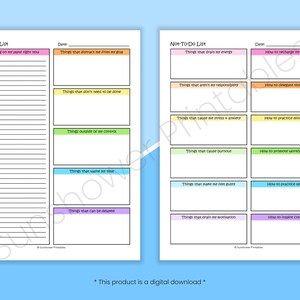 Printable Not-to-do List Prompts Protect Mental Health Worksheet, Work ...
