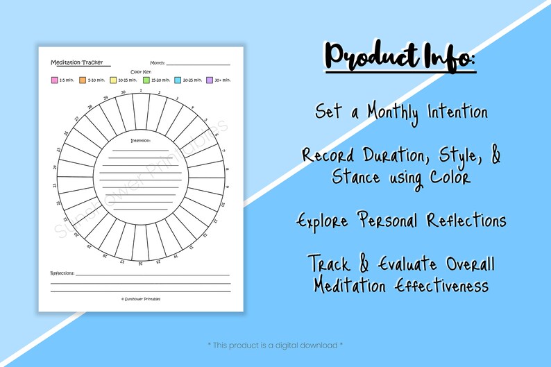 Meditation Tracker Printable Coloring Page - Mindfulness Routine ...