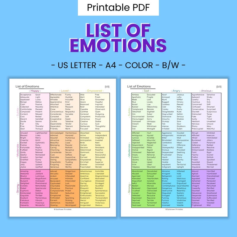 Feelings Books List - Etsy