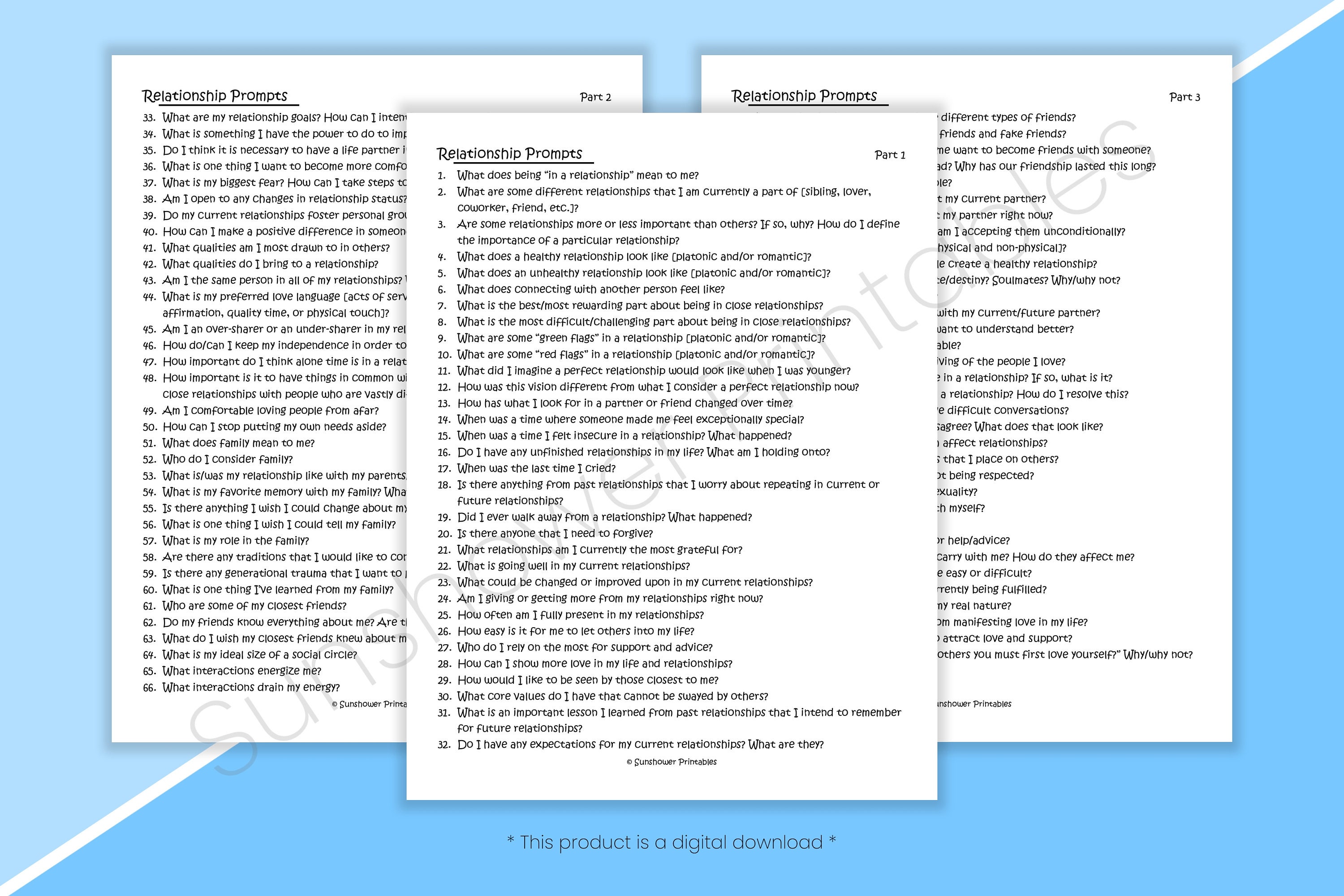 Relationship Journal Writing Prompts 100 Printable - Etsy