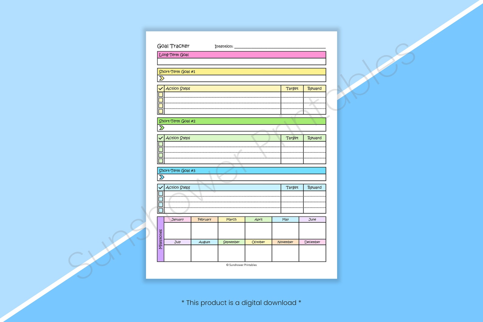 Goal Tracker Printable Habit Planner - Goal Setting, Habit Tracking ...