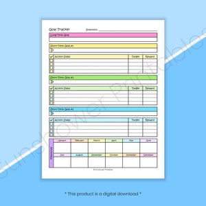 Goal Tracker Printable Habit Planner - Goal Setting, Habit Tracking ...