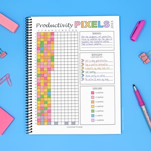Productivity Tracking Printable Pixel Worksheet - Work Journal, Habit ...