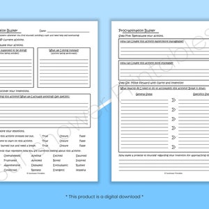 Procrastination Buster Printable Worksheets - ADHD Focus Productivity ...