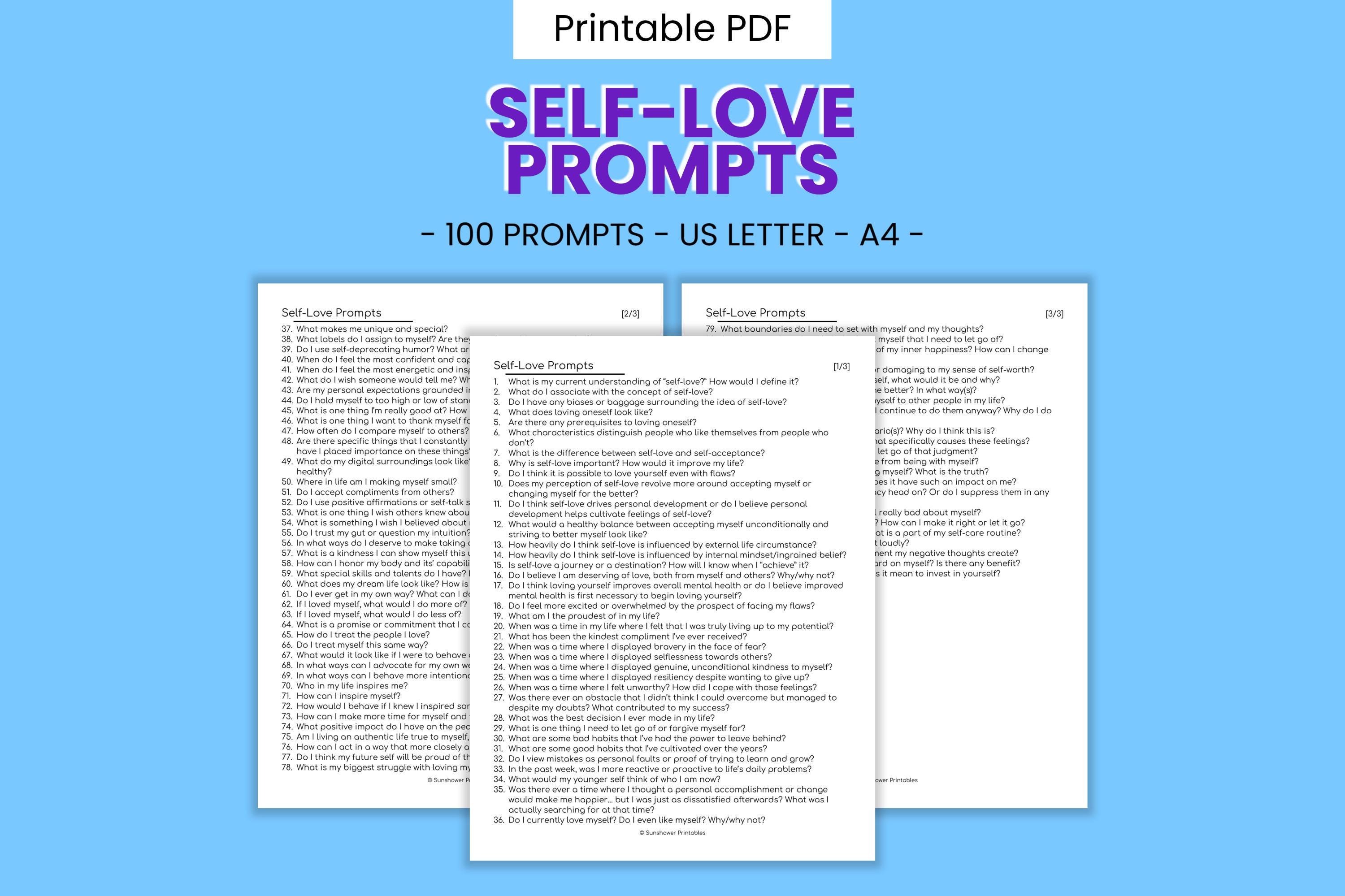 Self Love Journal Writing Prompts - 100+ Printable Questions ...