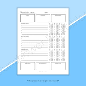Weekly Habit Tracking Printable Planner Daily Goal Setting, ADHD ...