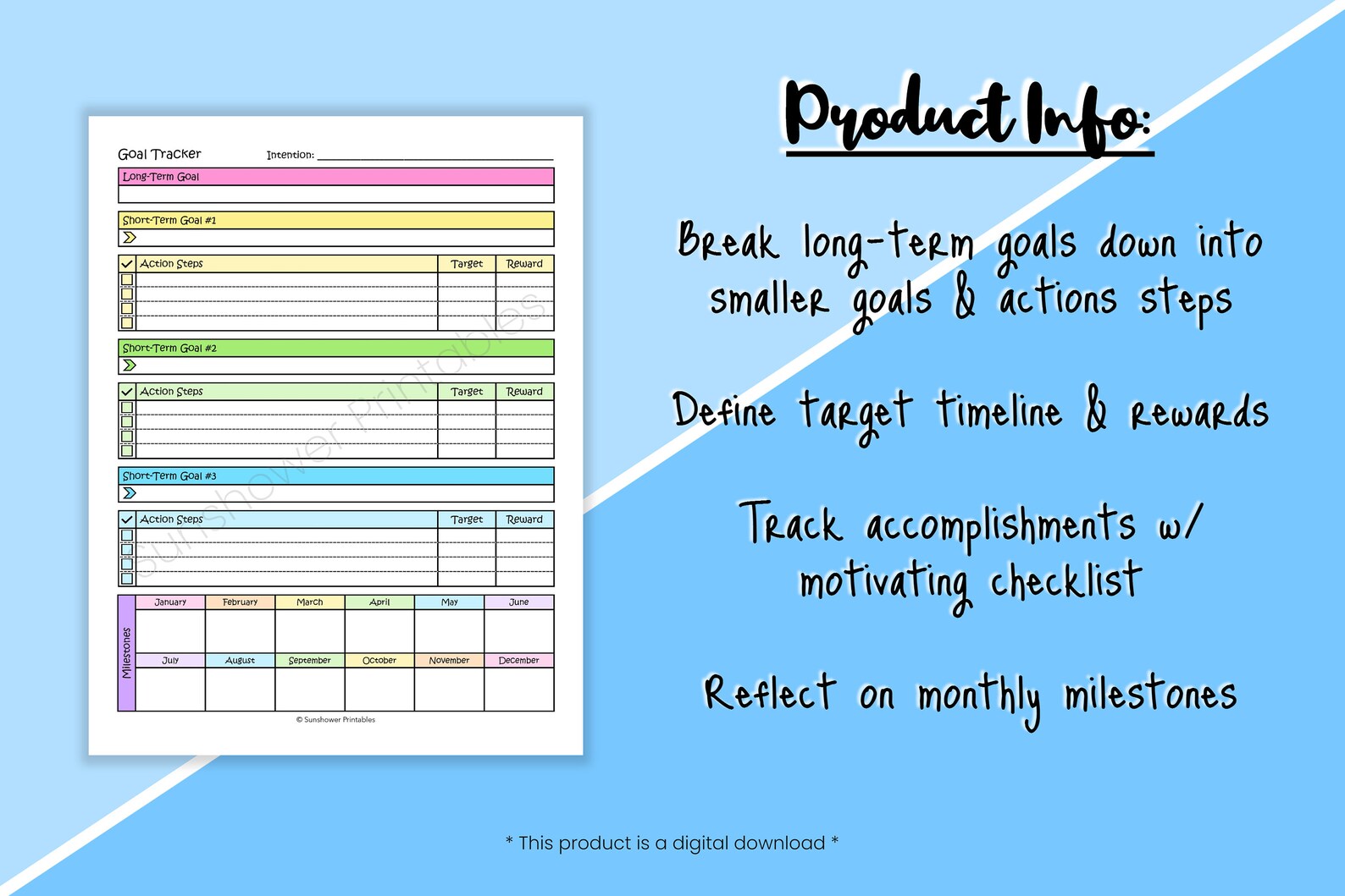 Goal Tracker Printable Habit Planner - Goal Setting, Habit Tracking ...