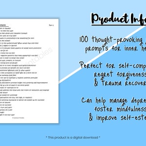 Inner Healing Journal Writing Prompts 100 Printable Questions, Trauma ...