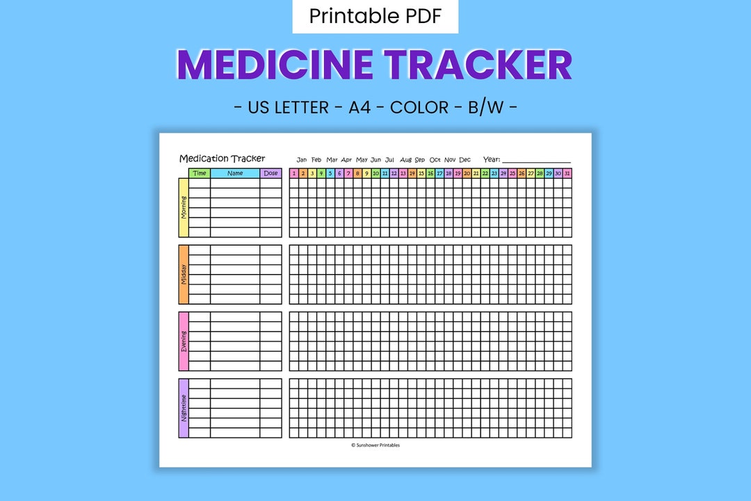 Medication Tracker Printable Planner Prescription Checklist, Health ...