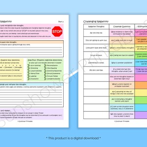 Challenge Negative Thinking Printable Worksheets Boost Self-esteem ...
