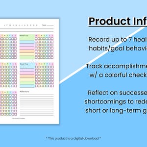 Habit Tracker Printable Worksheet - Goal Setting Planner, Behavior ...