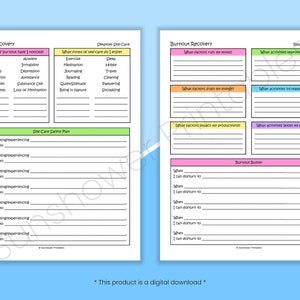 Burnout Recovery Printable Therapy Worksheets - Self-help Journal ...